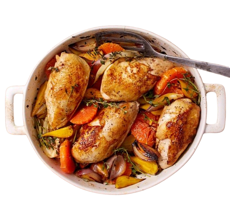 Poulet rôti aux légumes - Recette 4 Saisons